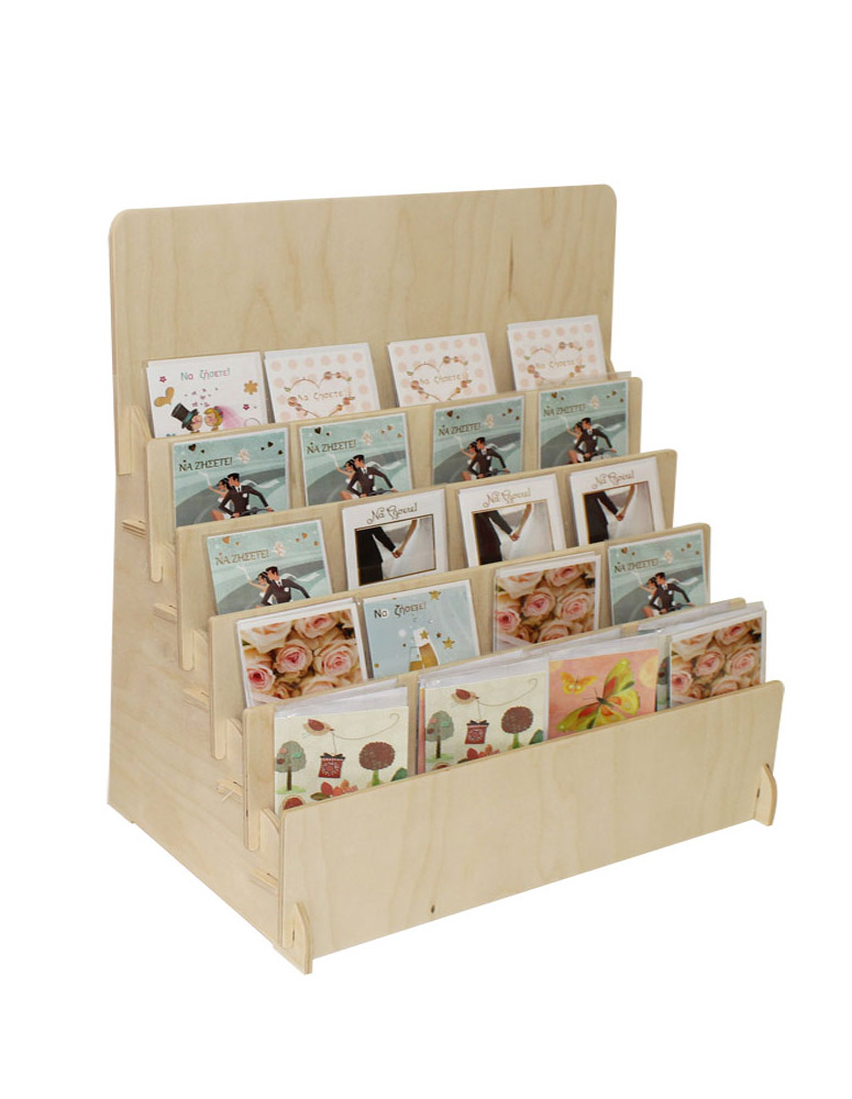 Countertop Wooden Card Racks - 3 Tiered XL Greeting Card Display ...