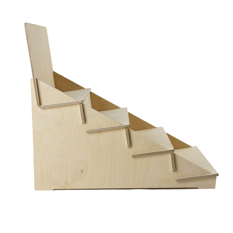 Counter Wooden Racks - Wooden 4-Tier Slanted Angle Countertop Display