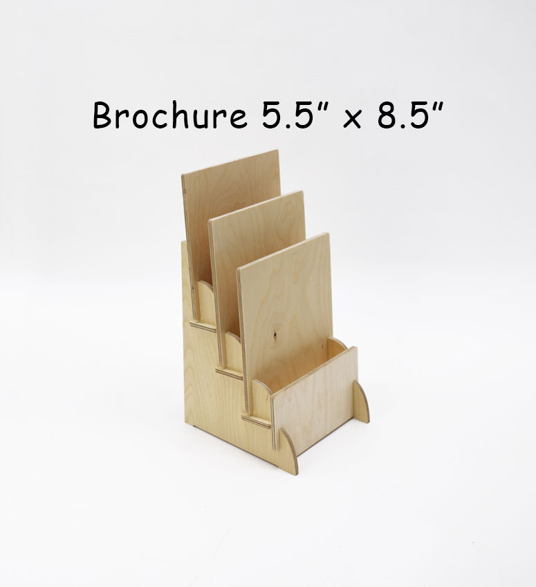 Counter Wooden Racks - 3 Tiered Pockets Wooden Tabletop Brochure Flyer ...