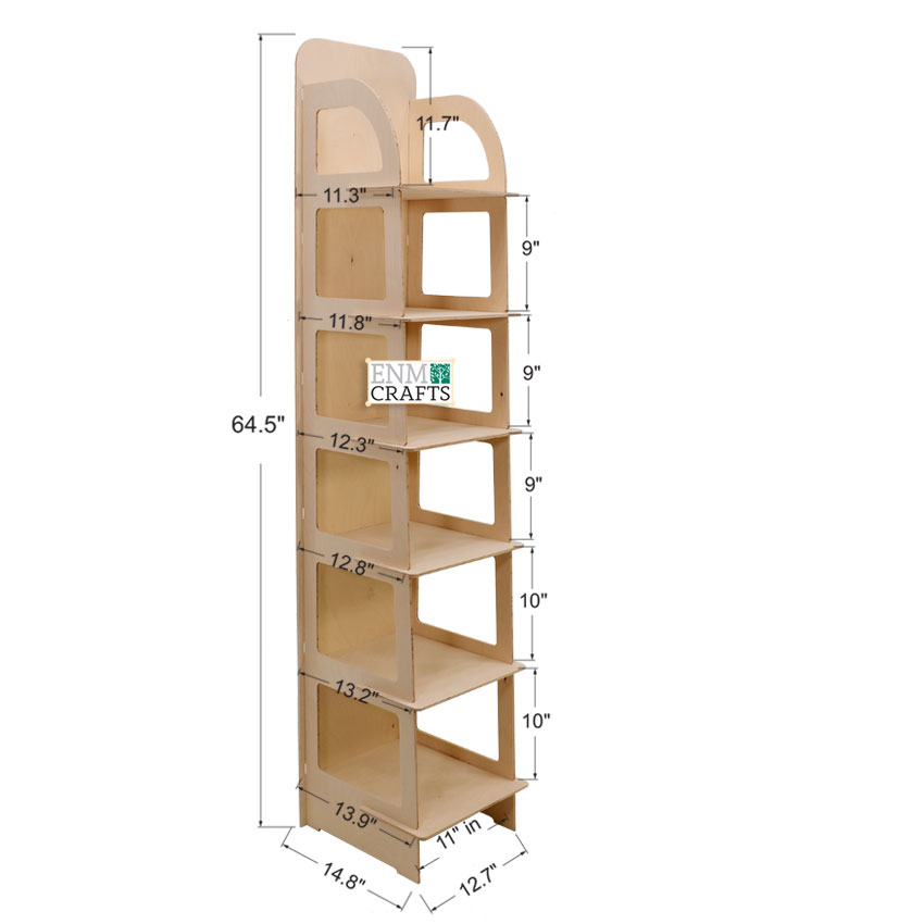 Floor Wooden Display Racks - Floor Display Rack, 6 Tier Retail Display ...